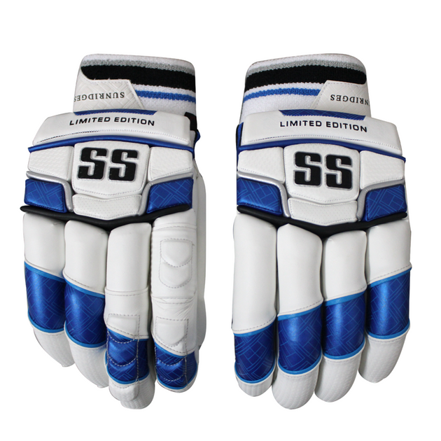 SS Limited Edition Batting Gloves White/Blue '24 - Adult – Highmark Cricket